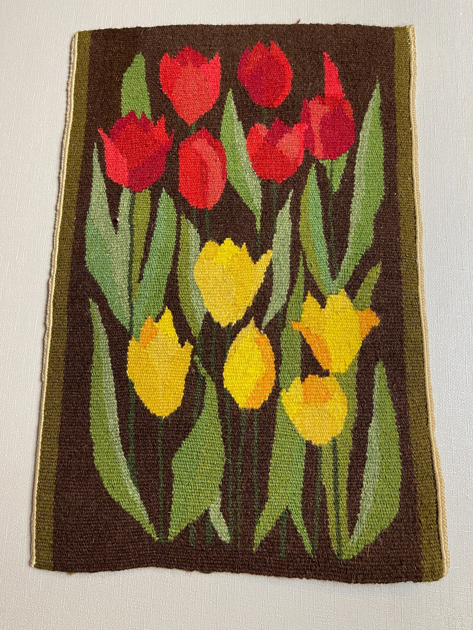 Beautiful Swedish Handwoven Flemish Wall Hanging Beautiful Tulips in ...