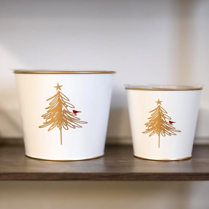 Tin Christmas Planters - Etsy
