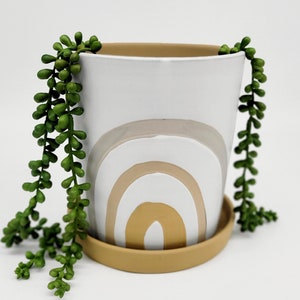 Large Rainbow Ceramic Planter Pot • Pottery Planter • Indoor Planter ...