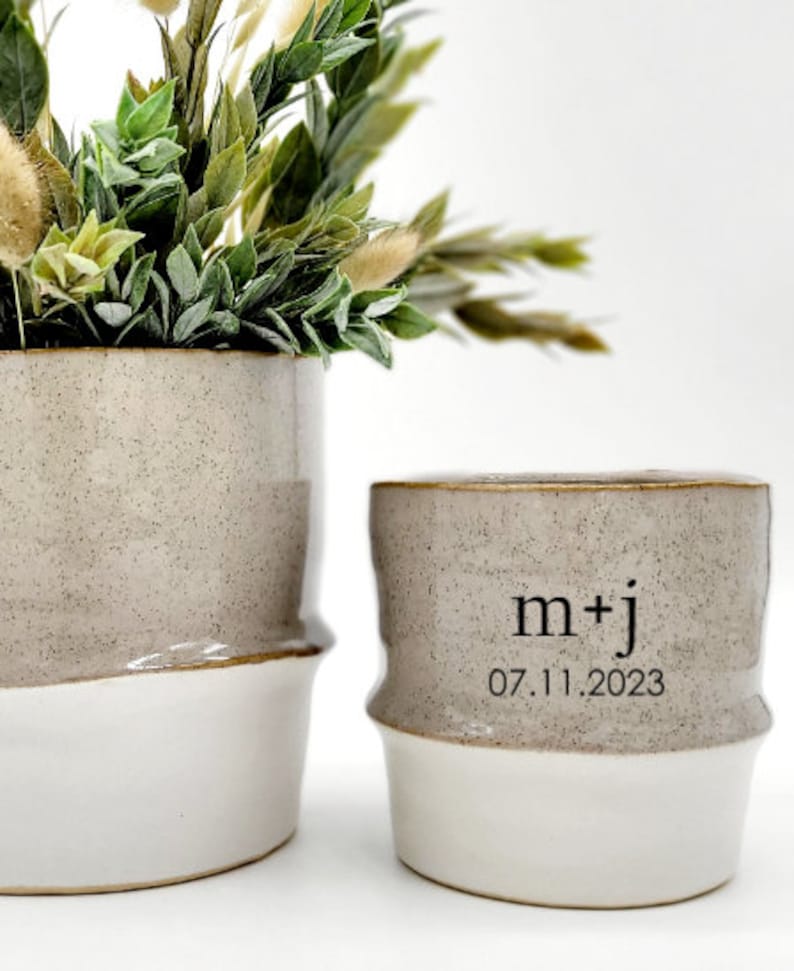 Personalized Ceramic Planter • Wedding, Bridal Shower Gift ...