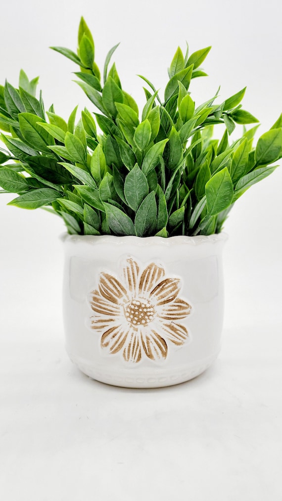 5 Sunflower Ceramic Planter Pot Boho Modern Plant Pot - Etsy