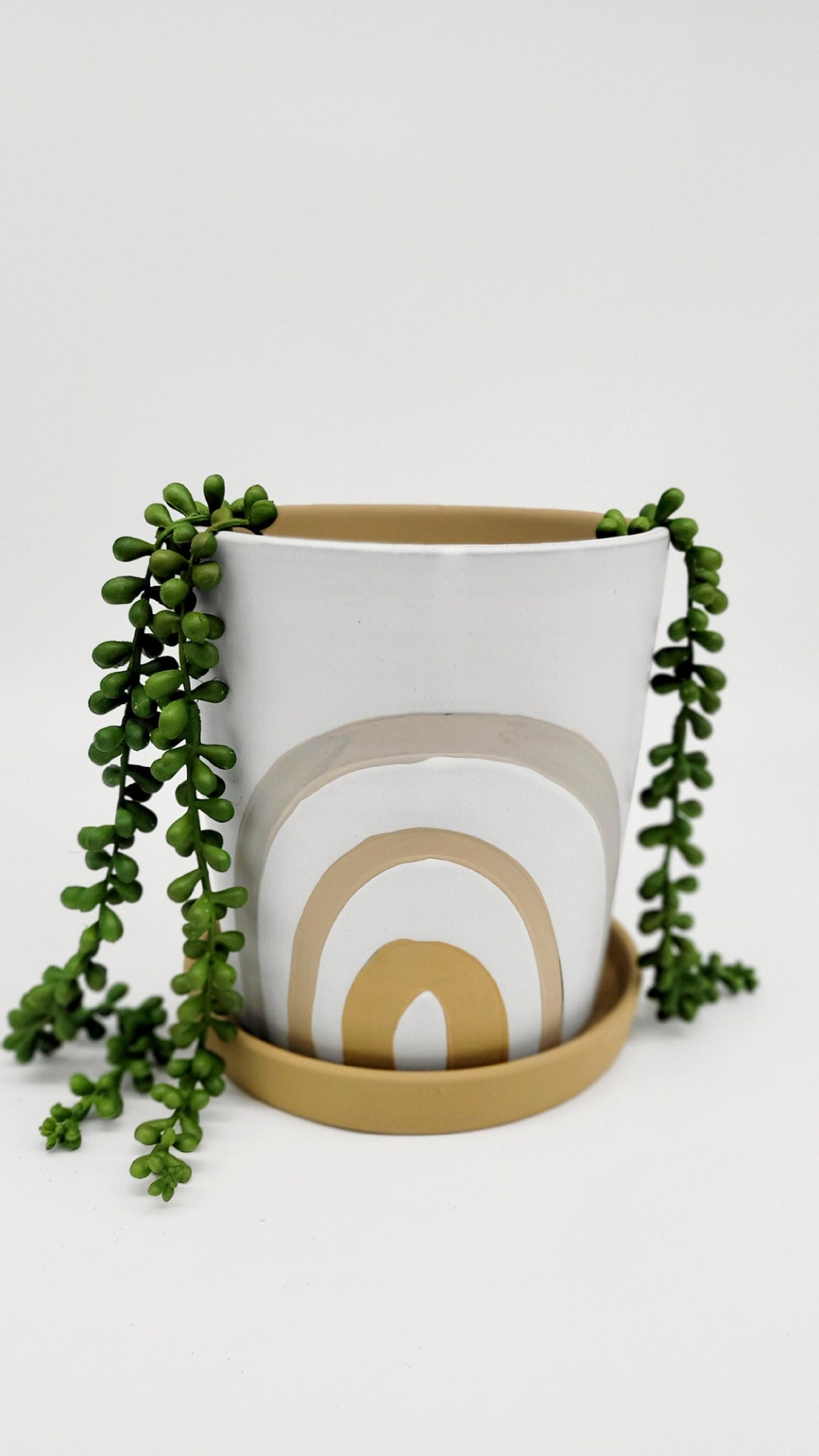 Large Rainbow Ceramic Planter Pot • Pottery Planter • Indoor Planter ...