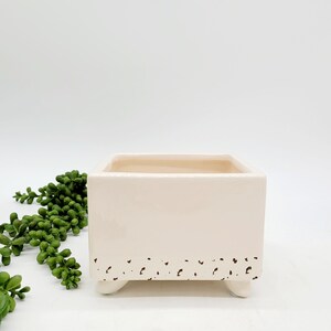 4 Ceramic Planter Pots for Indoor Outdoor Square Planter Box Indoor ...