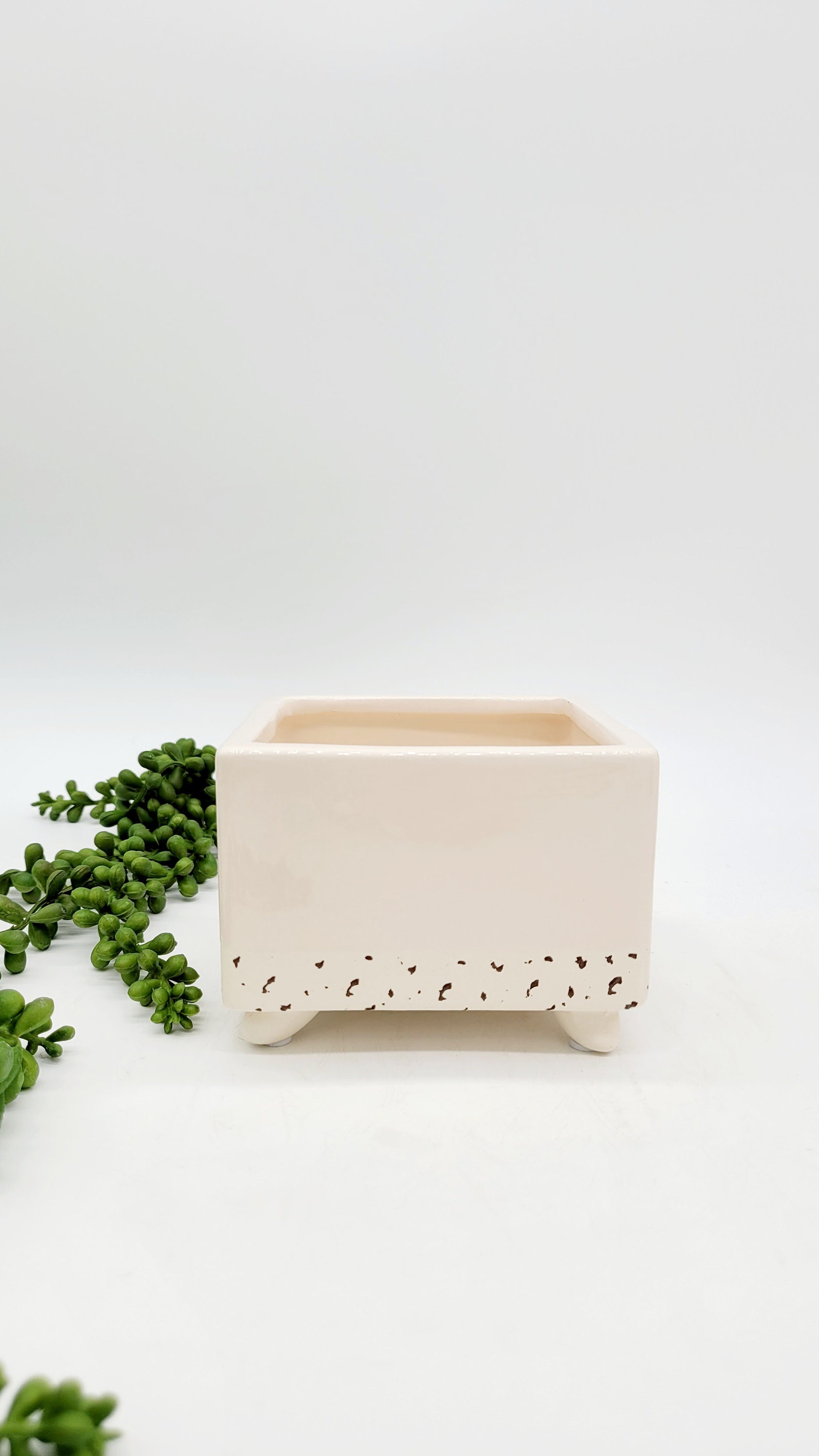 4 Ceramic Planter Pots for Indoor Outdoor Square - Etsy