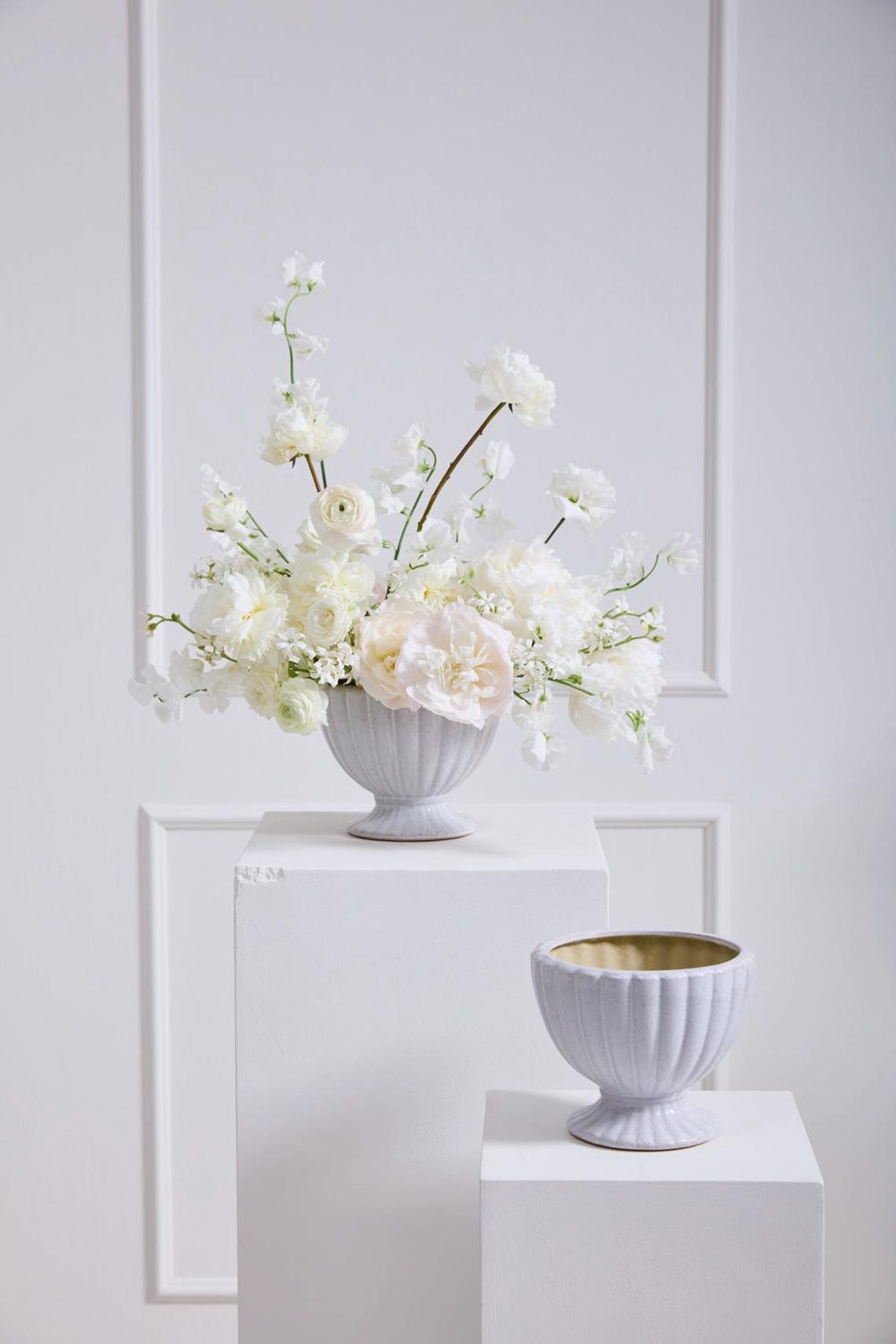 White Ceramic Planter Compote • Modern Indoor Planter • Plant Lover ...