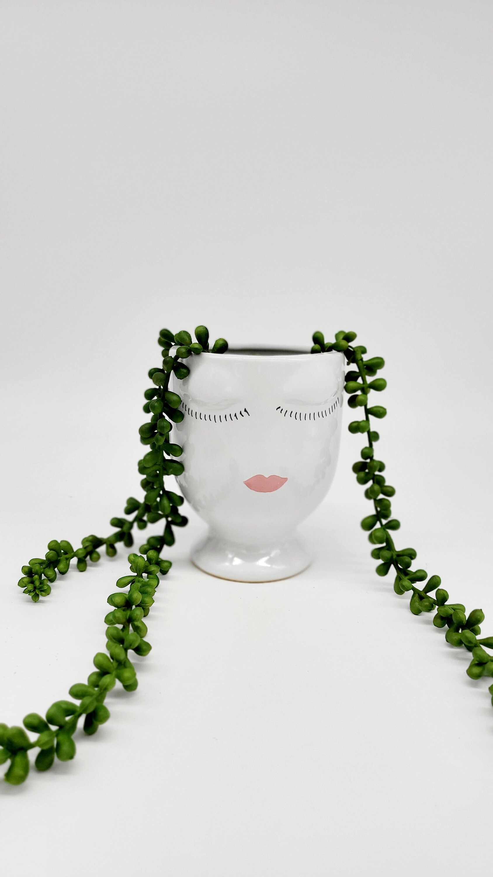 Large Face Planter Pot With Red Lips Ceramic Face Planter - Etsy
