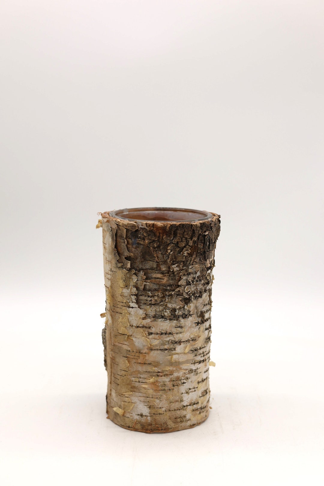 Wooden Birch Tree Vase • Boho Farmhouse Planter Pot • Flower Vase ...