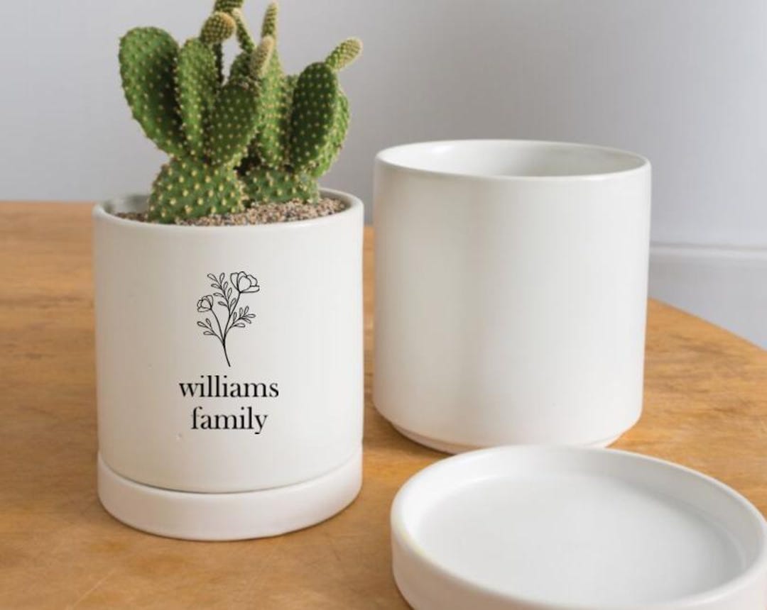 Personalized Family Name Ceramic Planter • New Home Gift With Family ...