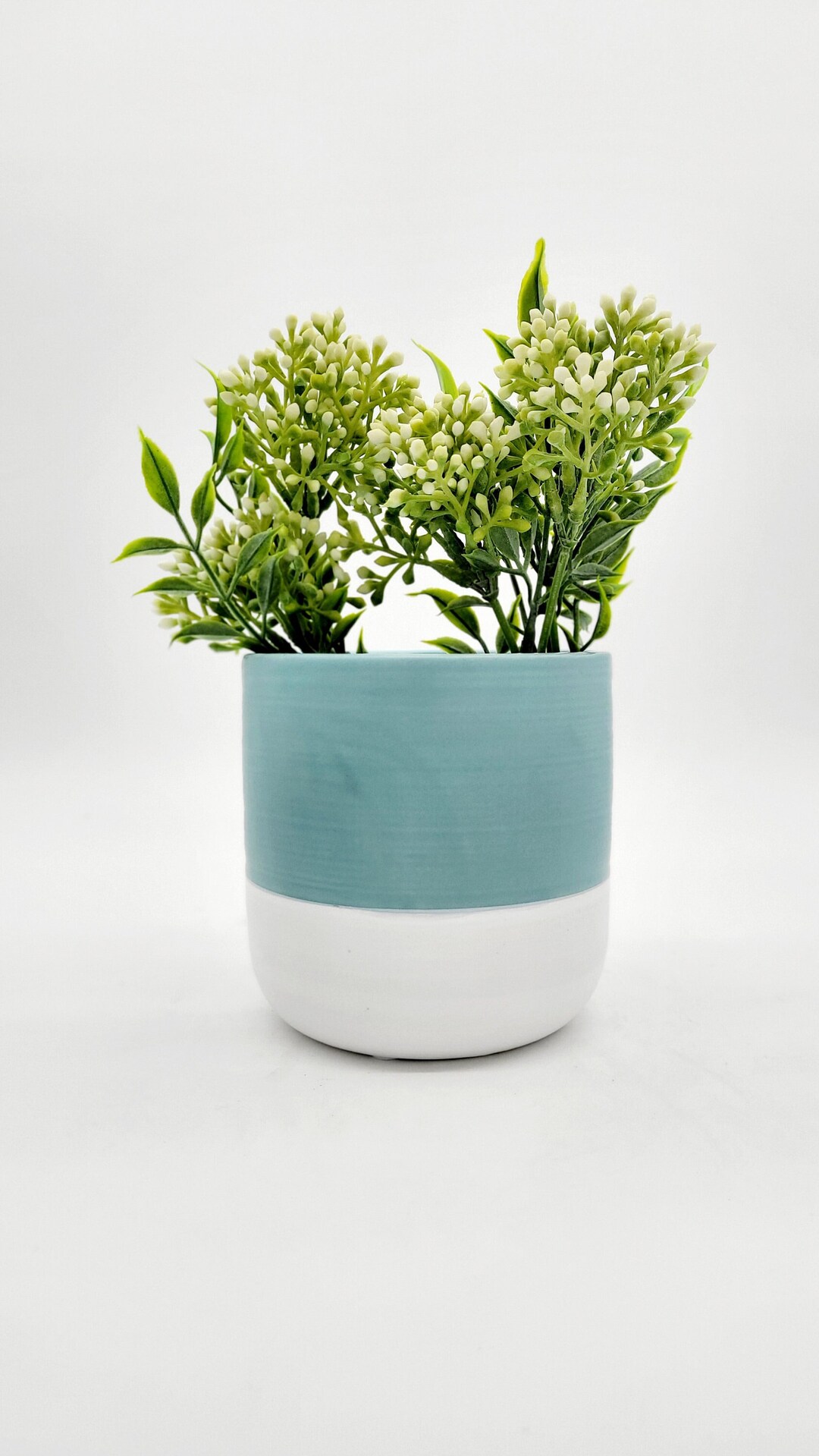4.5 Blue Ceramic Planter Pot Light Blue Modern Plant Pot Indoor Planter ...