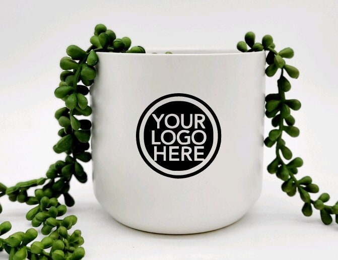 Custom Business Logo Planter • Personalized Company Gift for Co Worker ...