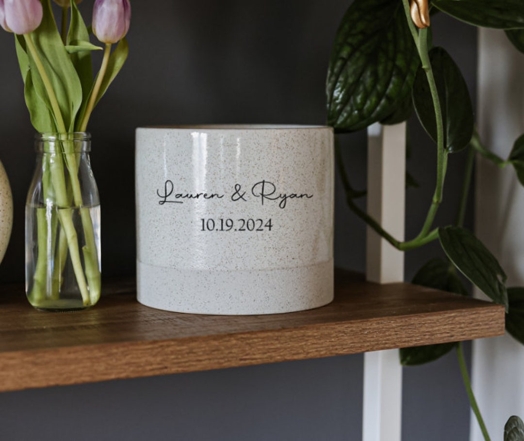 Personalized Ceramic Planter • Custom Wedding Gift - Etsy