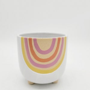 6" Rainbow Ceramic Plant Pot for 6 Inch Plants • Cute Planter for Porch ...