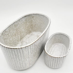 Oval Ceramic Planter Pot • Farmhouse Plant Pot Set • Long Indoor ...