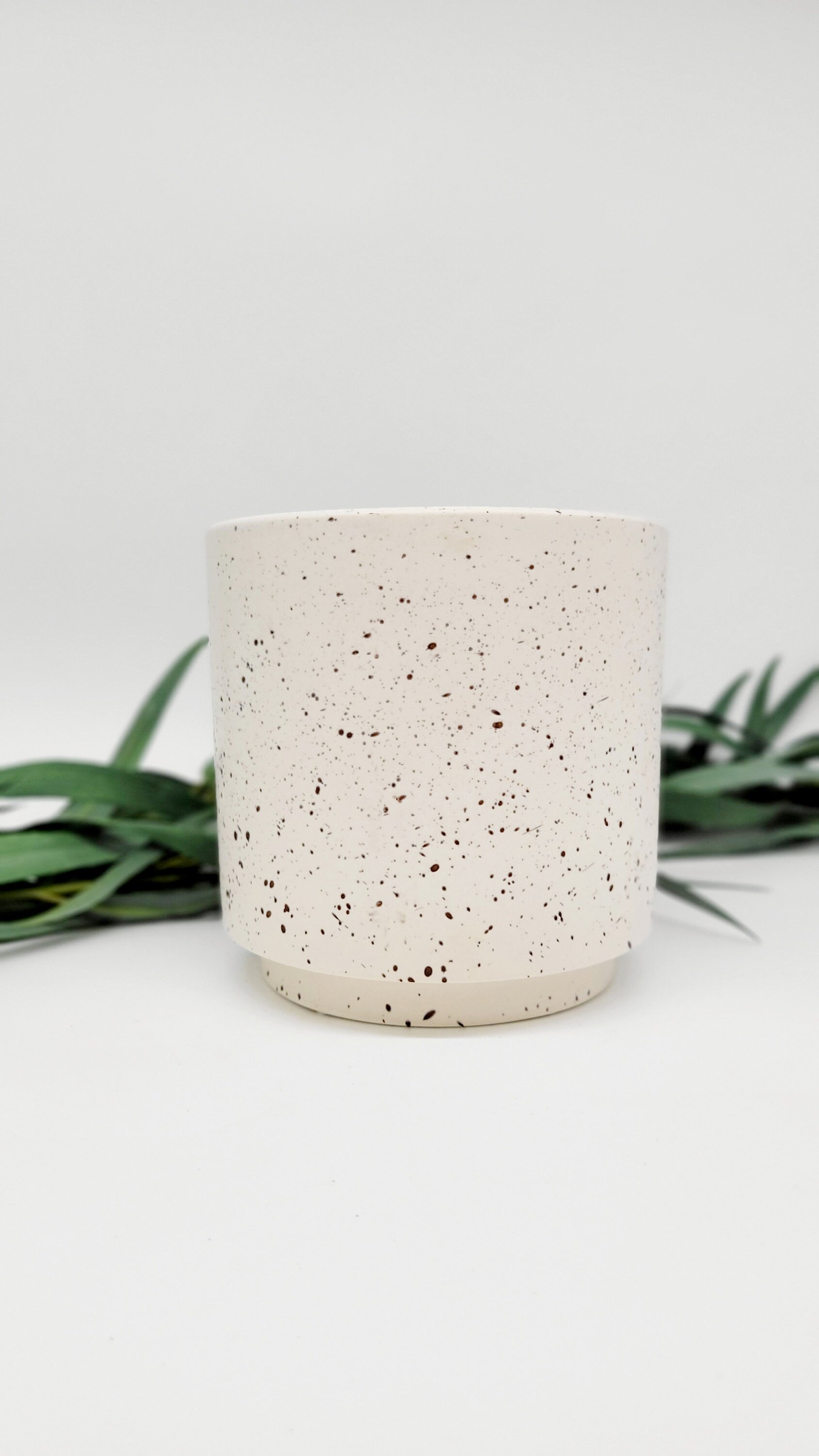 6 Speckled White Ceramic Planter Pot for 6 Inch Plants - Etsy