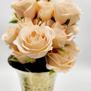 Artificial Peach Rose Bush 18 Heads Artificial Flowers for Wedding Home ...