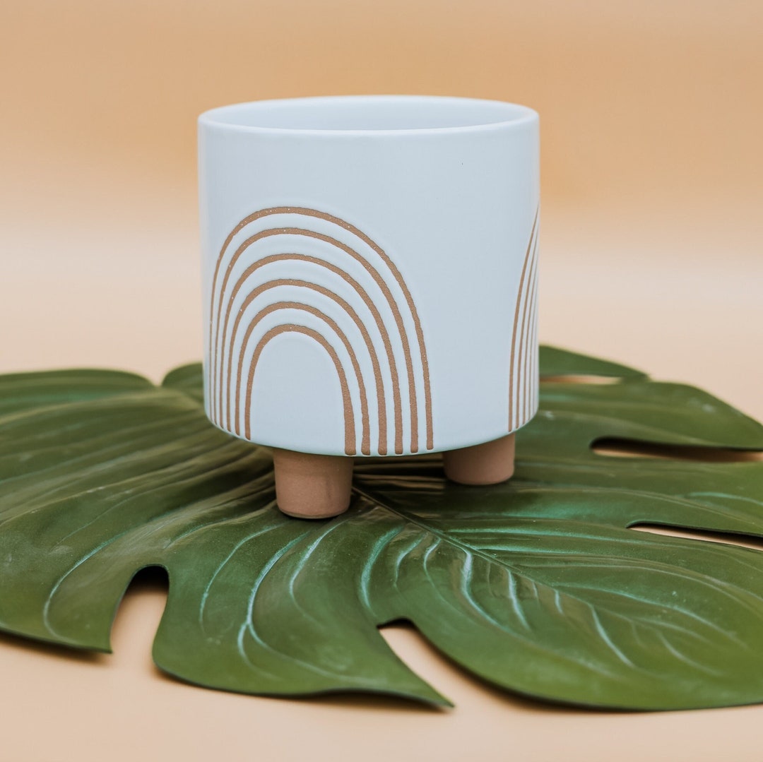 Ceramic Rainbow Planter • Cute Boho Planter • Indoor Outdoor Planter ...