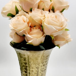 Artificial Peach Rose Bush 18 Heads Artificial Flowers for Wedding Home ...