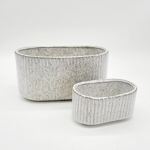 Oval Ceramic Planter Pot • Farmhouse Plant Pot Set • Long Indoor ...