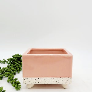 4 Ceramic Planter Pots for Indoor Outdoor Square Planter Box Indoor ...