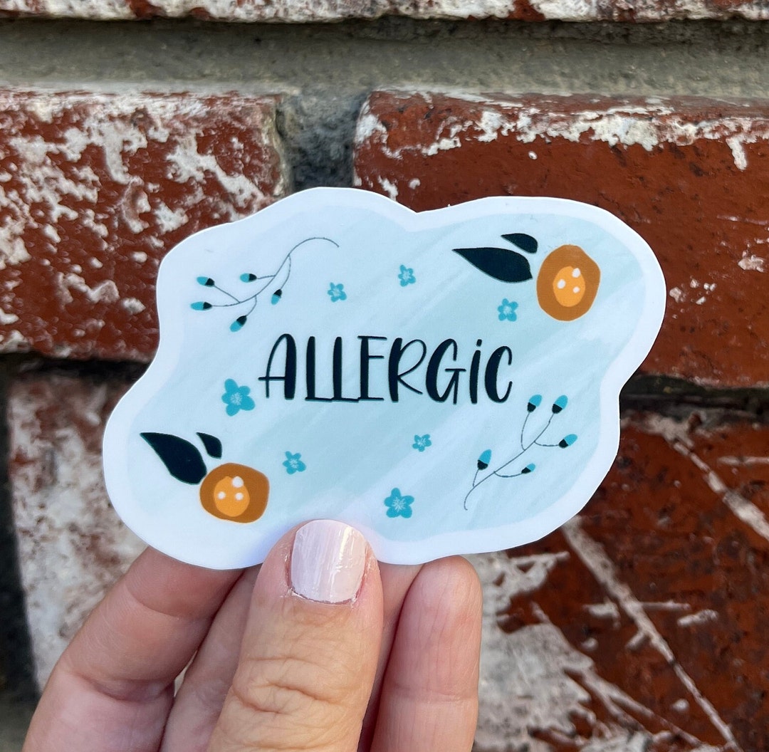 Allergic Flower Sticker Allergy Sticker Food Allergies Label Accessory ...
