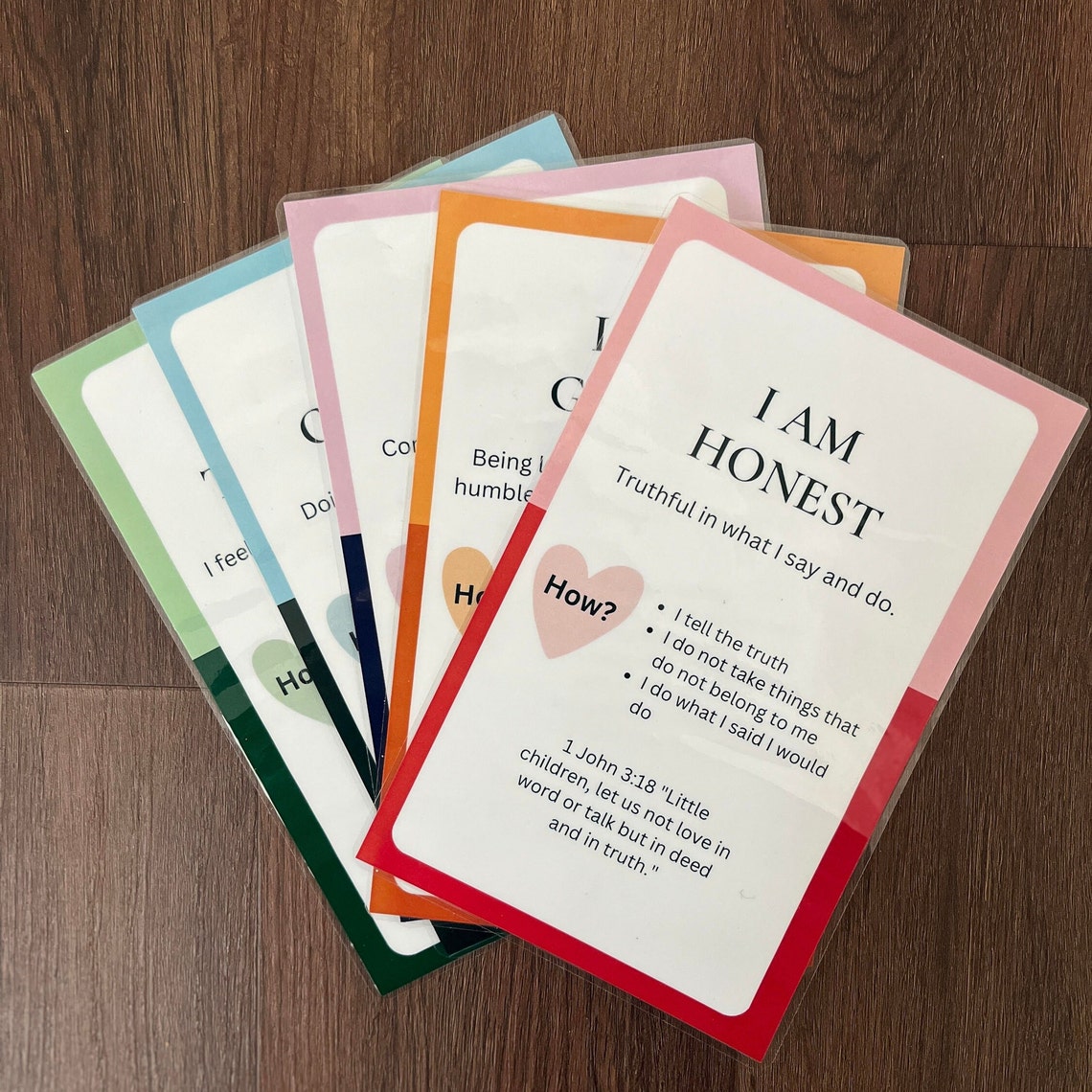 Christian Character Trait Cards for Children Affirmations Instant ...