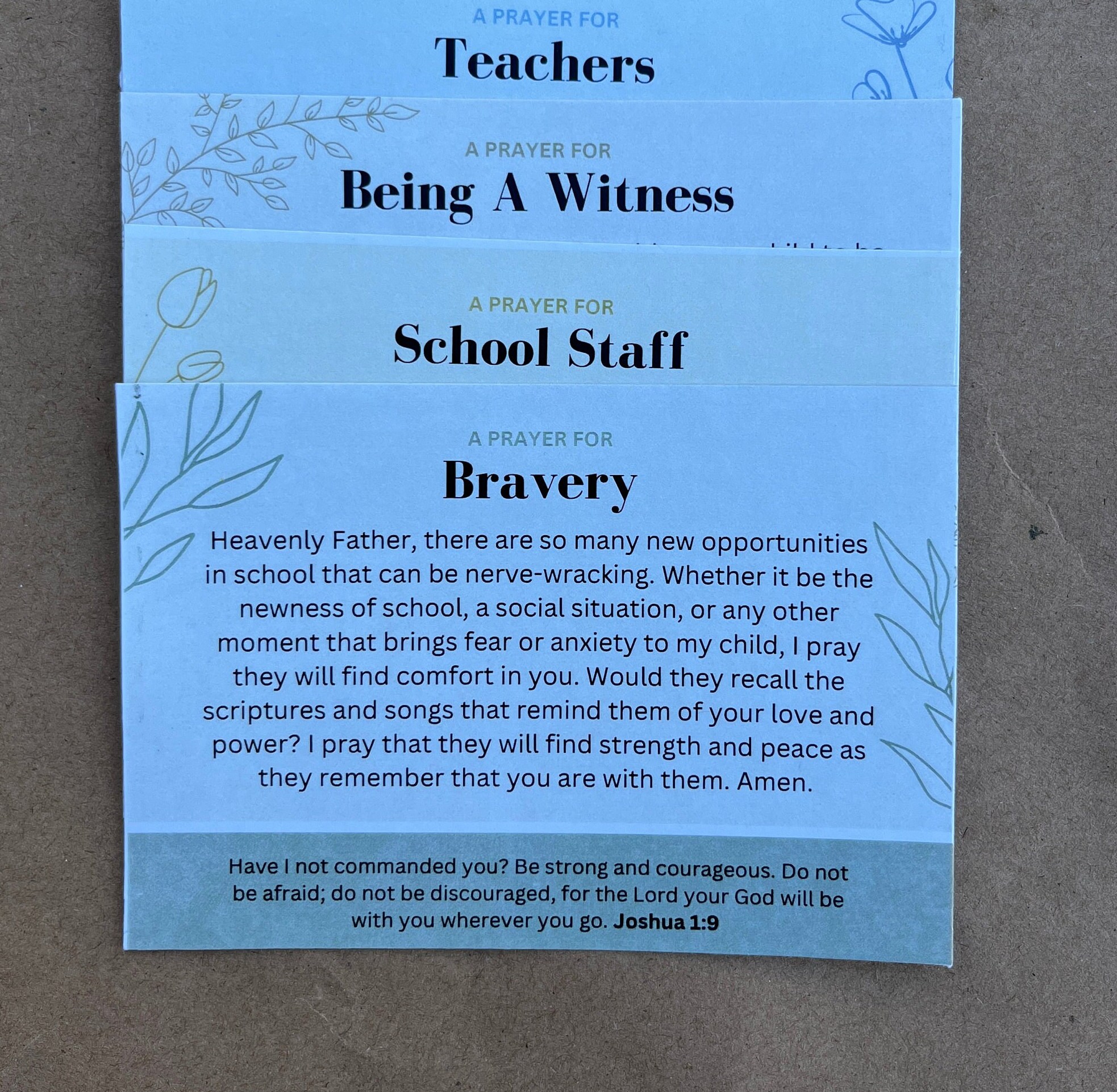School Prayer Cards Printable for Christian Parents Prayers for Child ...