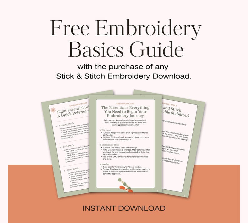 Beginner Stick and Stitch Embroidery Patterns: Goose, Cherry, Bird ...