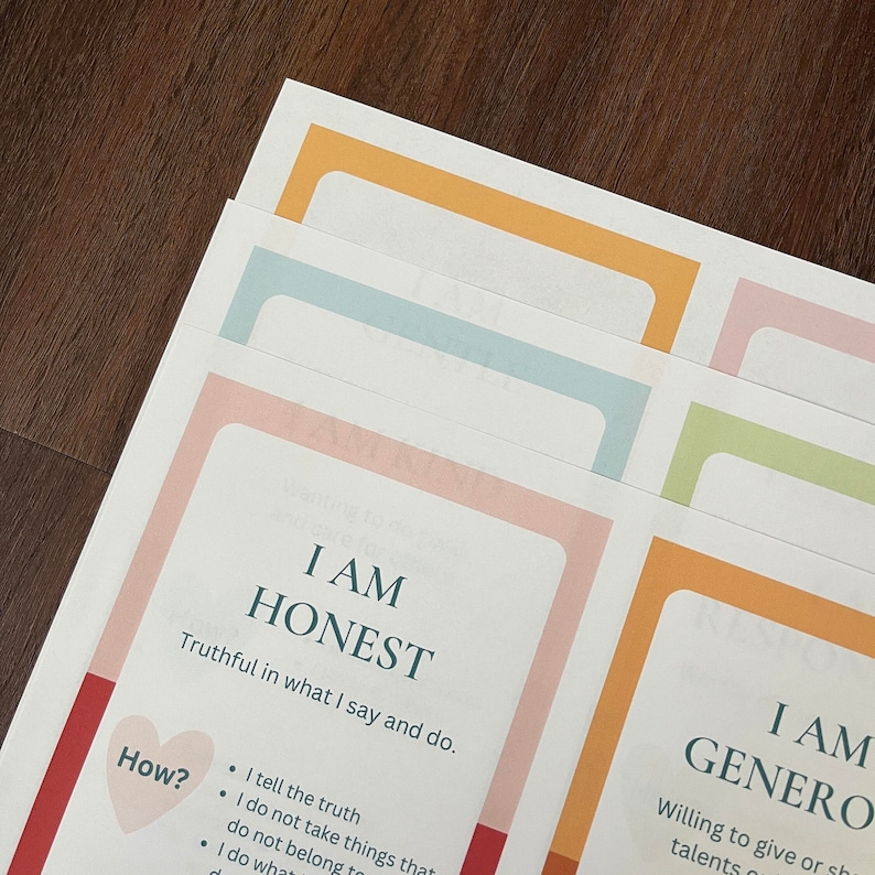 Christian Character Trait Cards for Children Affirmations Instant ...