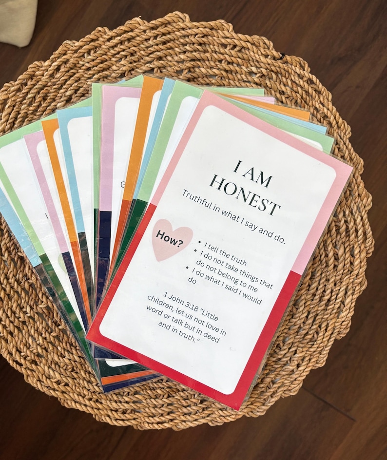 Christian Character Trait Cards for Children Affirmations Instant ...