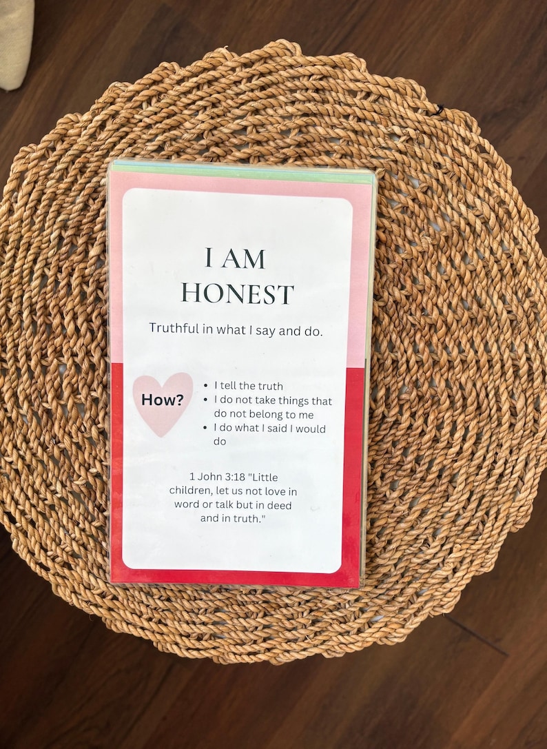 Christian Character Trait Cards for Children Affirmations Instant ...