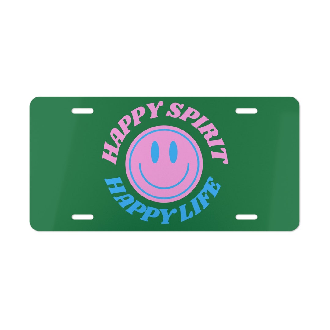 Smile Vanity Plate, Aesthetic Retro License Plate, Pink Smile, Happy ...