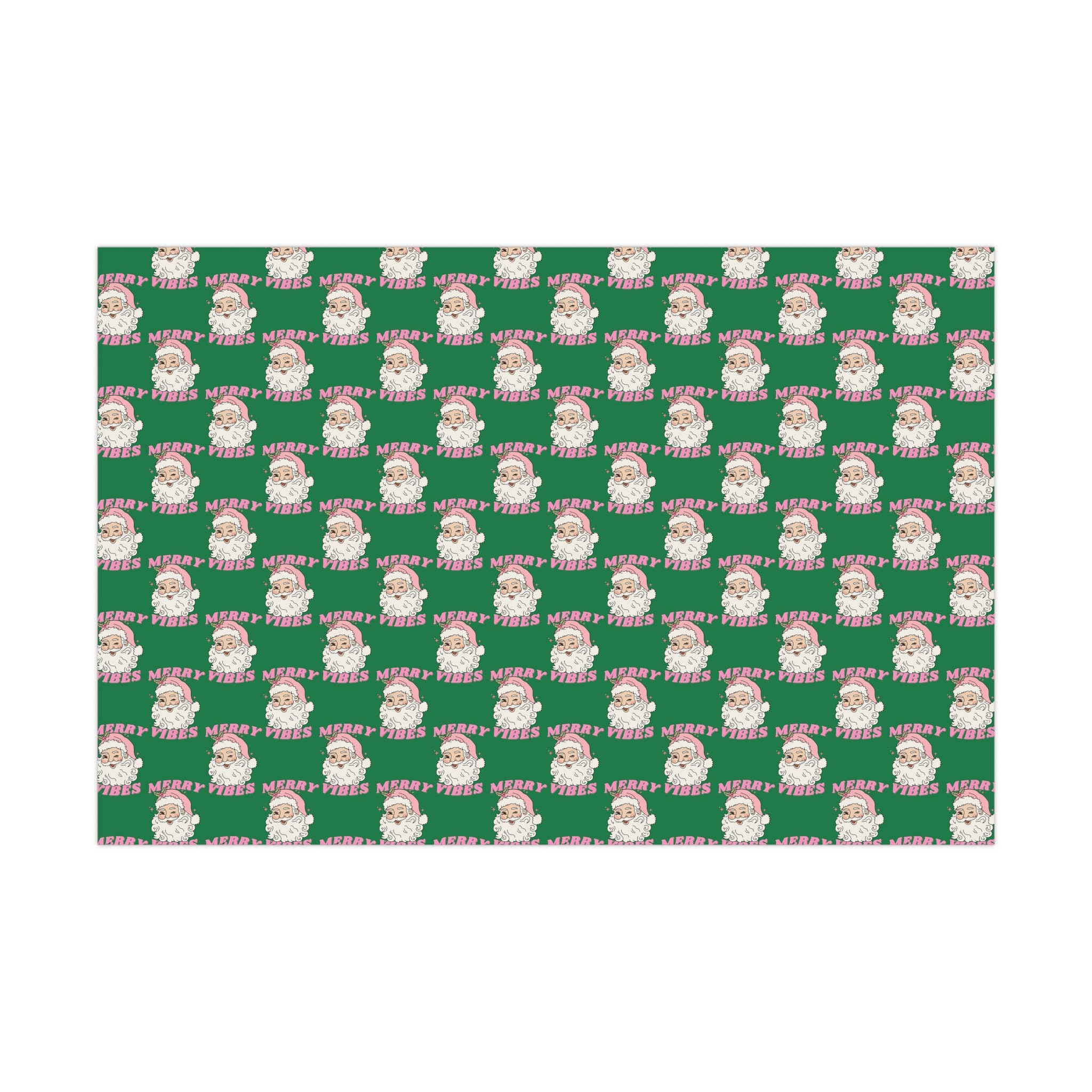 Pink Santa Gift Wrap Paper Pastel Christmas Gift Wrap Paper - Etsy