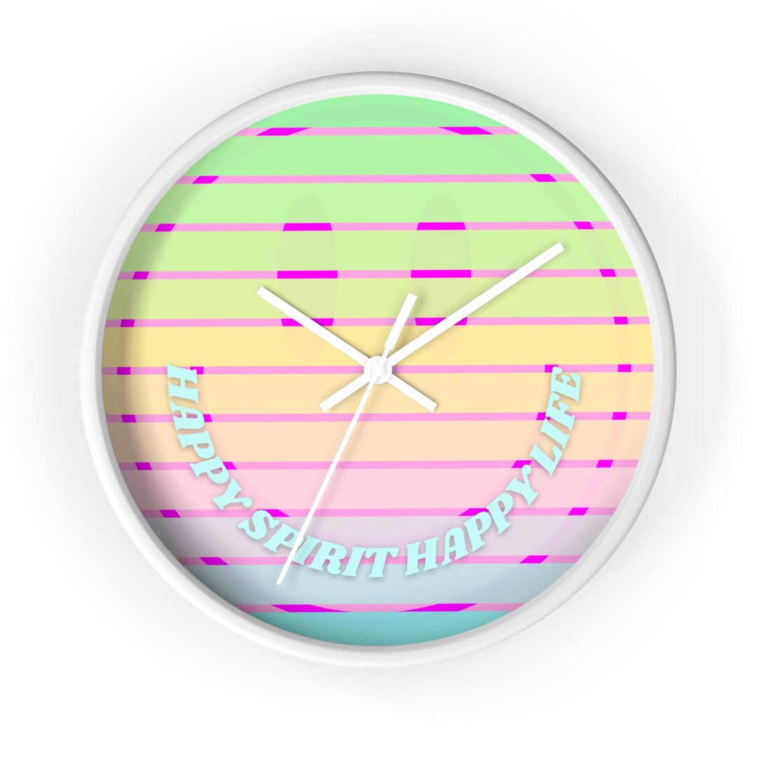 Smile Face Clock, Smile Aesthetic Wall Clock, Pink Room Clock, Sunset ...