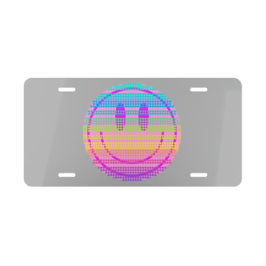 Smile Rainbow Car Plate, Pink Smile Car Tag, Vanity Car Plate ...