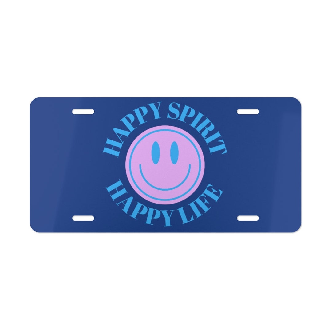 Smile Vanity Plate, Aesthetic Retro Smile License Plate, Purple ...