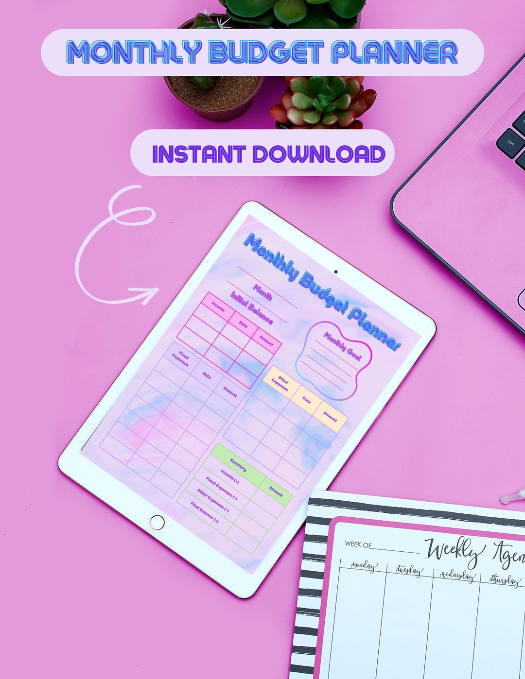 Monthly Budget Printable Planner Instant Download Digital Rainbow monthly-budget-printable-planner-instant-download-digital-rainbow