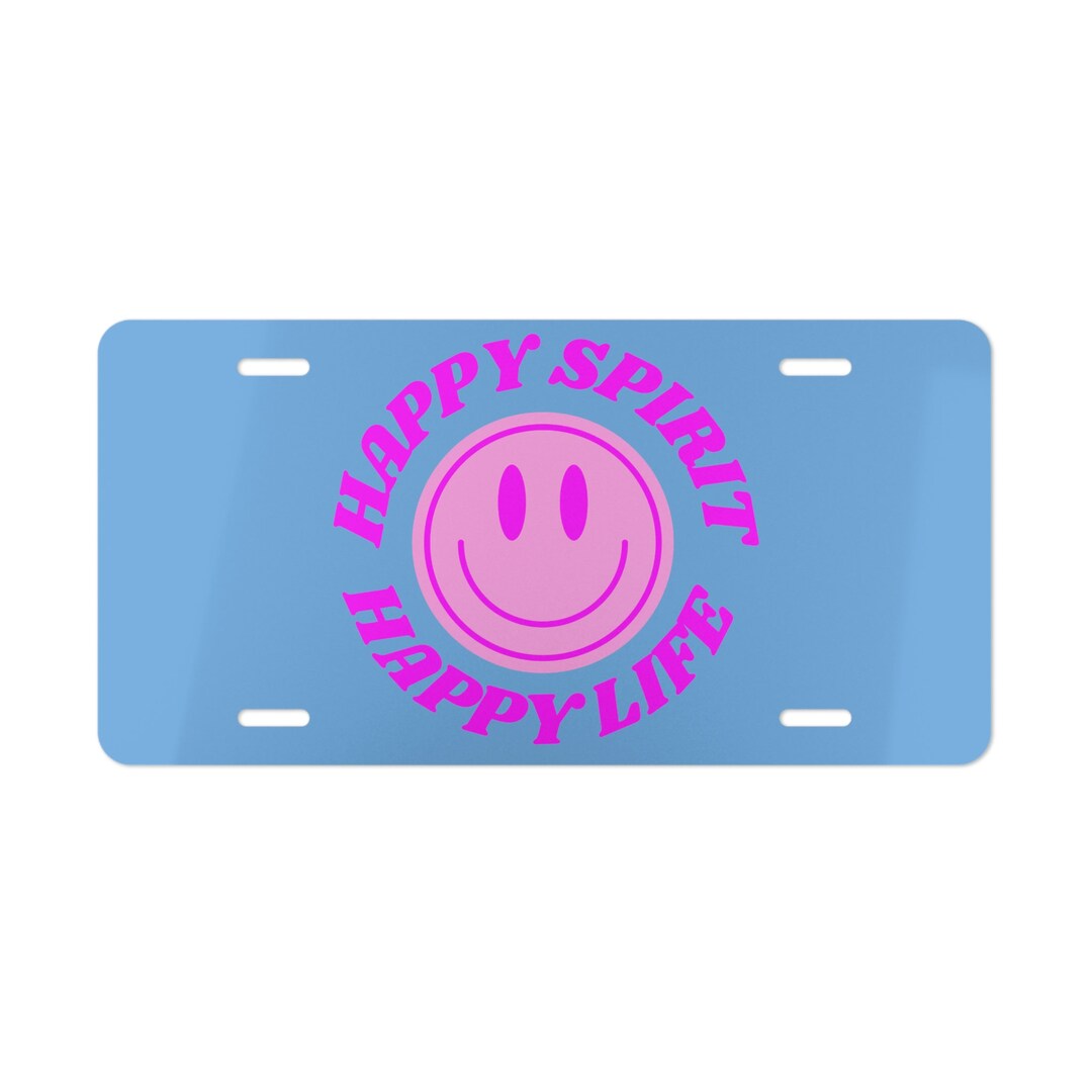 Smile Vanity Plate, Aesthetic Retro Smile License Plate, Pink Smile ...