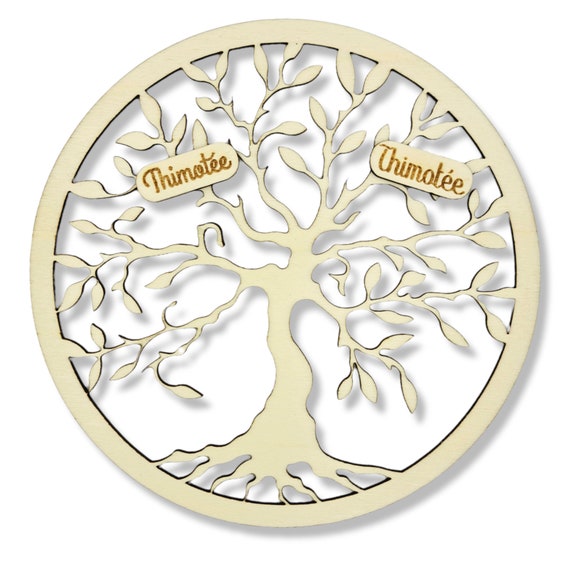 Tree of Wood Life With Personalized First Names - Etsy