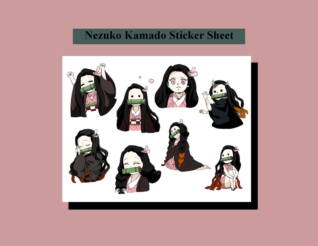 Kamado Nezuko Sticker Sheet Demon Slayer Sticker Sheet - Etsy