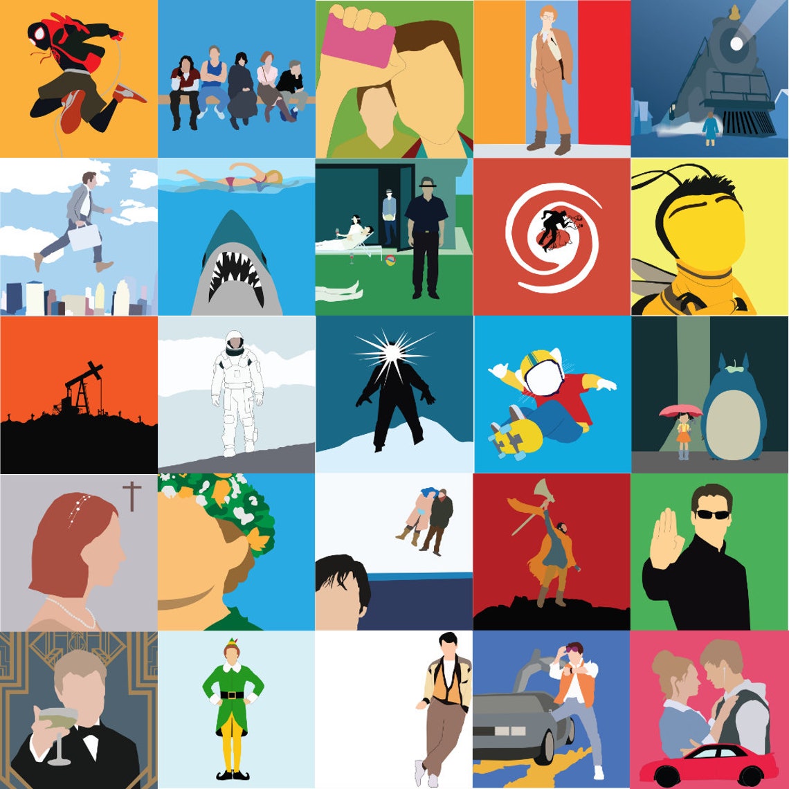 Set of 4 or 6 Movie Coasters With Original Minimalist Artwork - Etsy