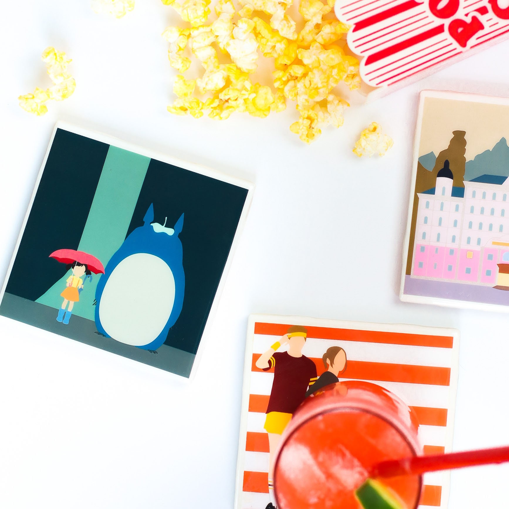 Set of 4 or 6 Movie Coasters With Original Minimalist Artwork - Etsy