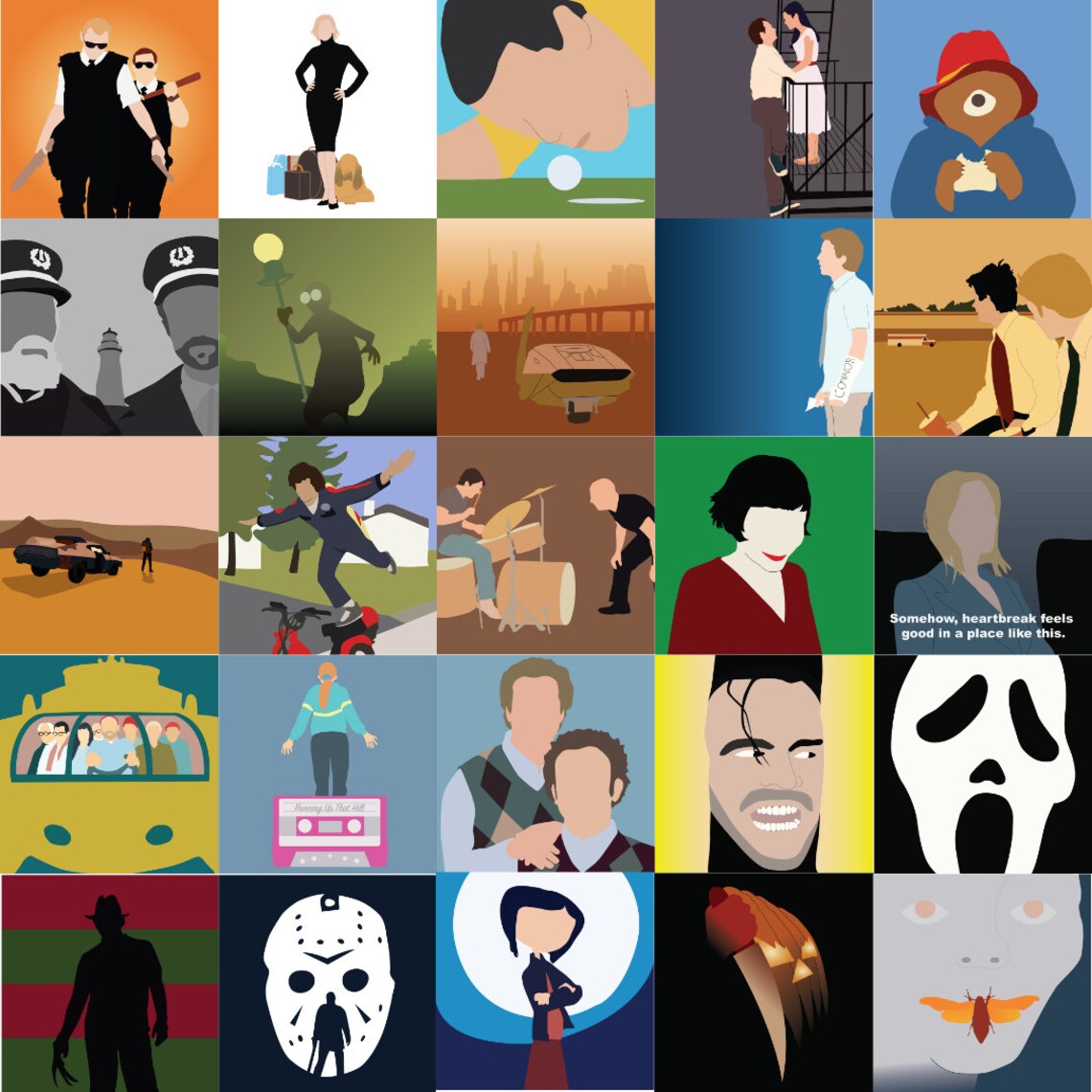 Set of 4 or 6 Movie Coasters With Original Minimalist Artwork - Etsy