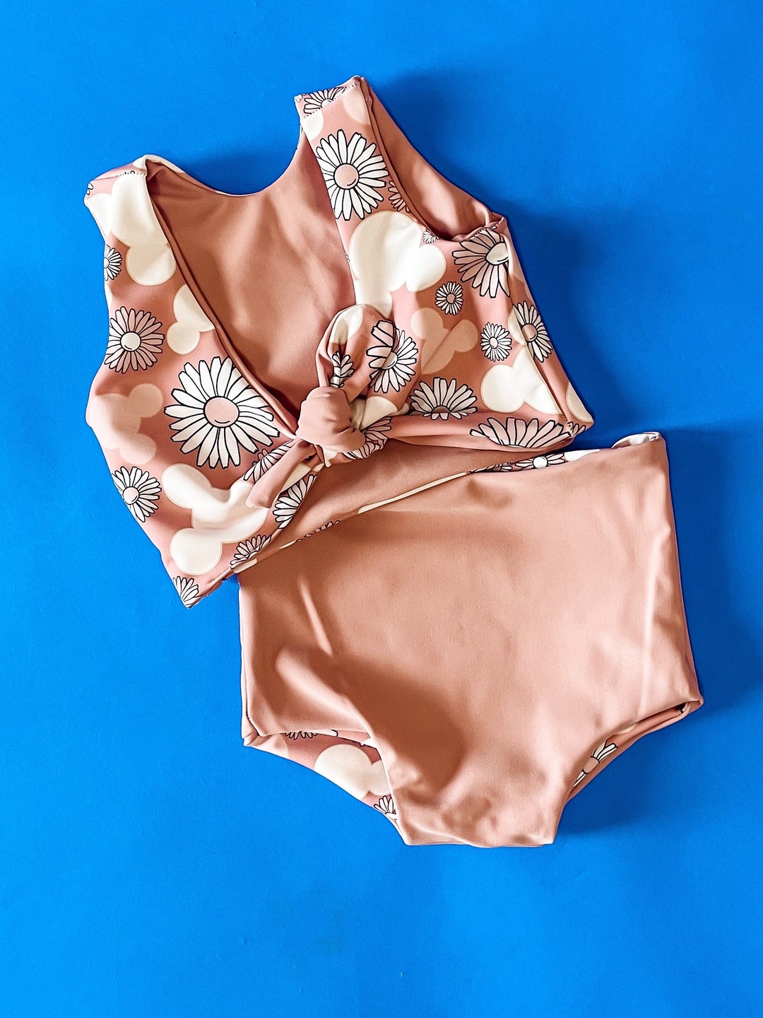 Muted Pink Mickey Floral Reversible Swim, Girls Swimsuit, Magical Swim ...