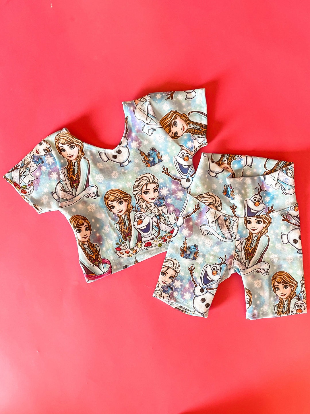 Frozen Ice Biker Shorts and Crop, Little Mermaid Outfit, Girls Disney ...