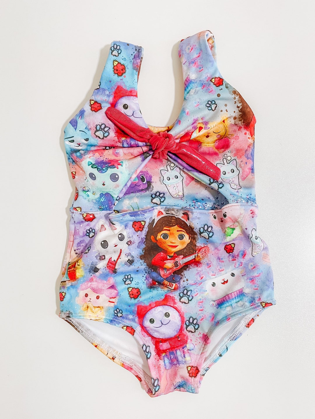 Gabby Tie Front Swim, Girls Swimwear, Gabby Dollhouse Swim,disney Swim ...