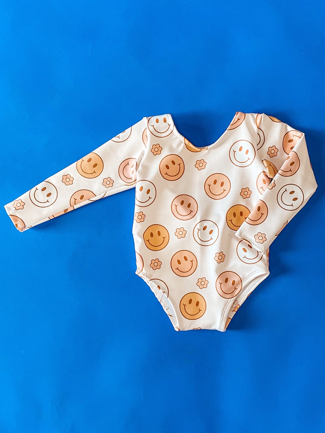 Retro Smiley Rash Guard Swim, Girls Swimsuit, Girls Minnie Swim - Etsy