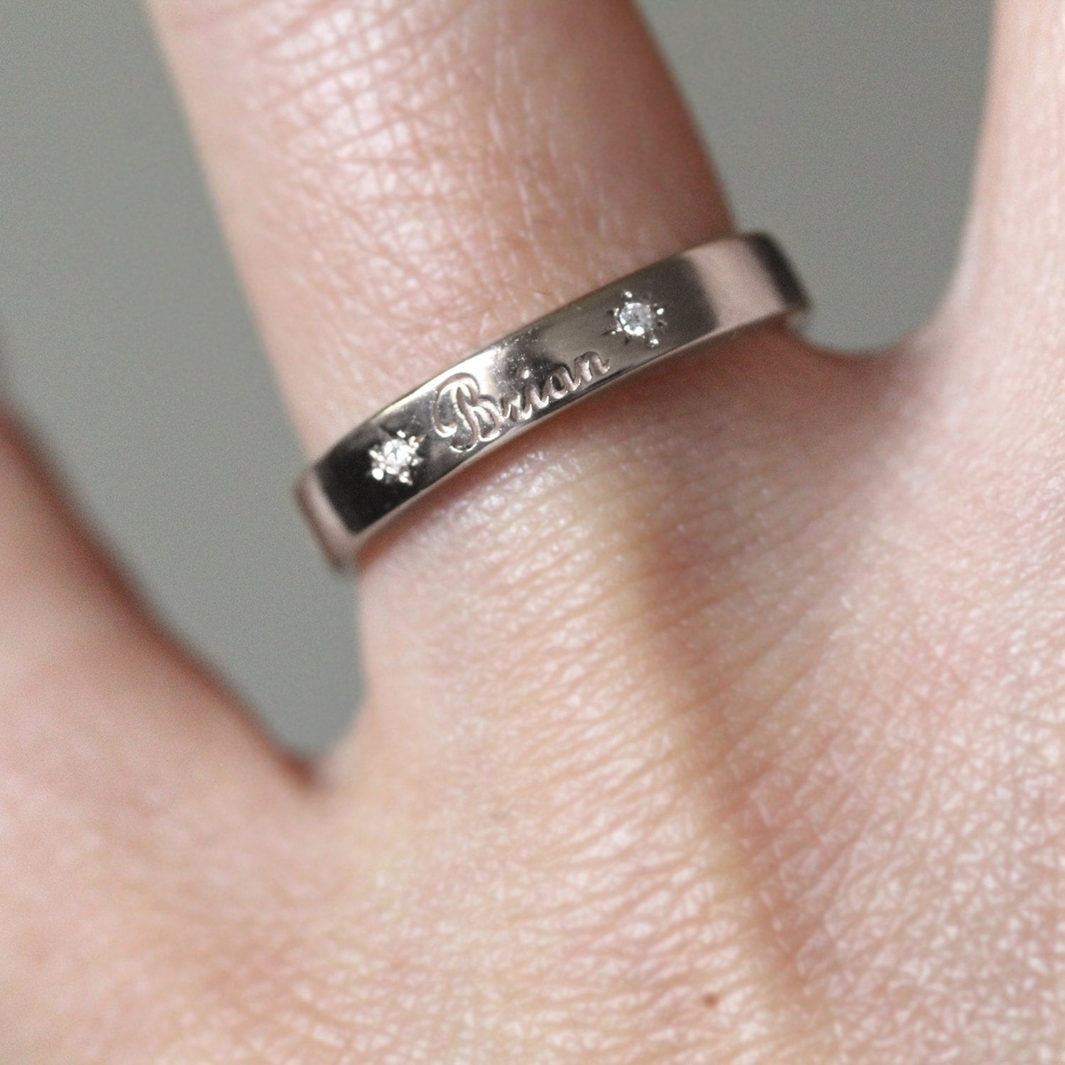 Star Name Ring / Customized Name Ring / Name With Diamond Ring - Etsy
