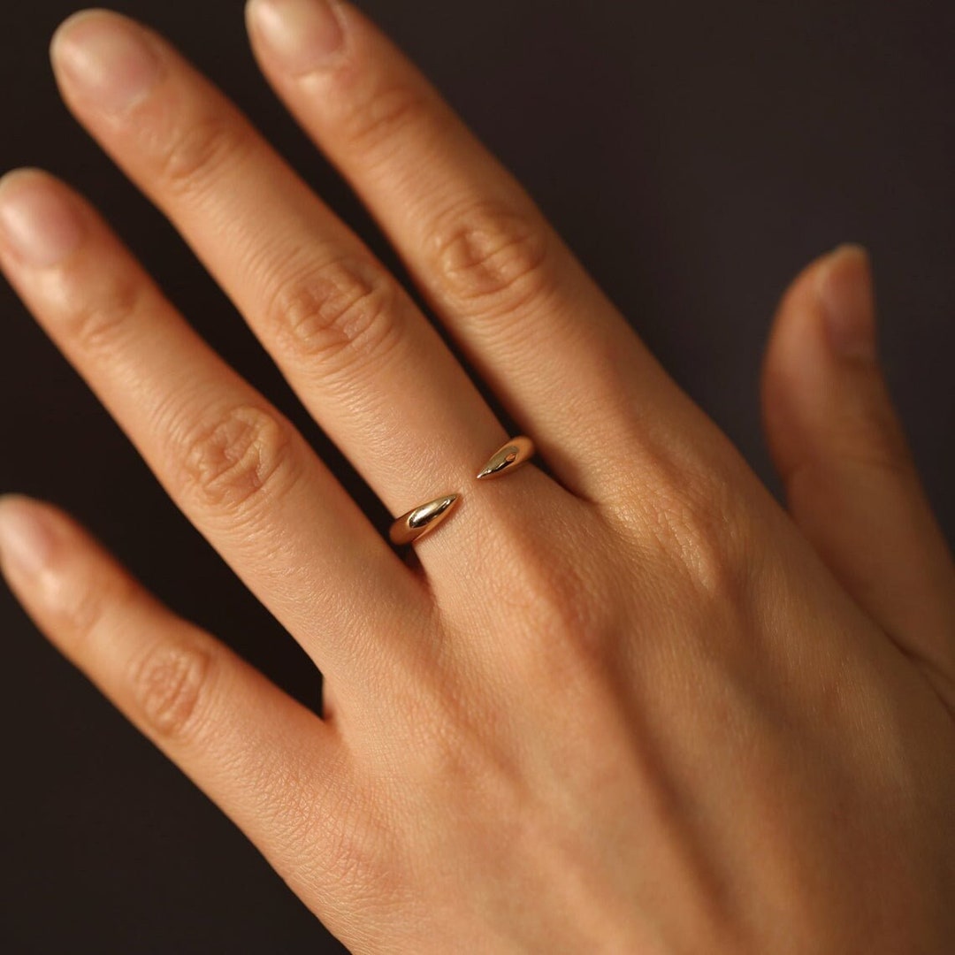 Open Cuff Ring / 18k Gold Ring / Wedding Band Women - Etsy