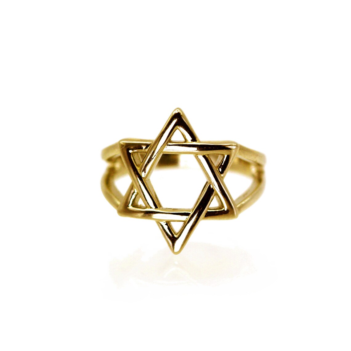 14k Gold Six Pointed Star Ring / 14k White Gold Star Ring / - Etsy