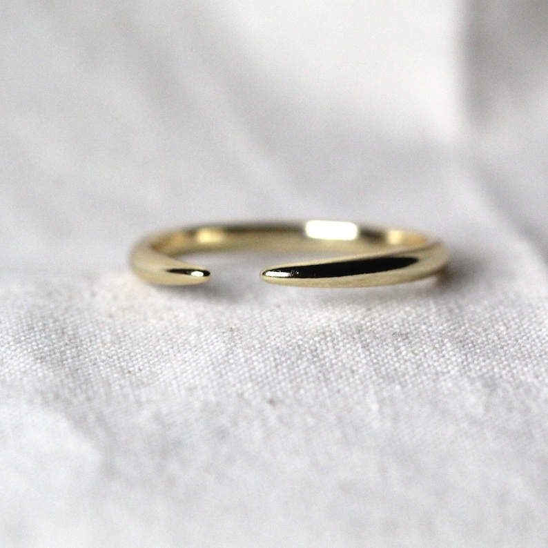 Natural Diamond Curve Ring / Simple Curve Ring Gold / Curve - Etsy